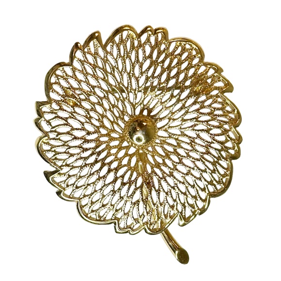 Monet | Jewelry | Monet Signed Vintage Large Gold Tone Filigree Retro ...